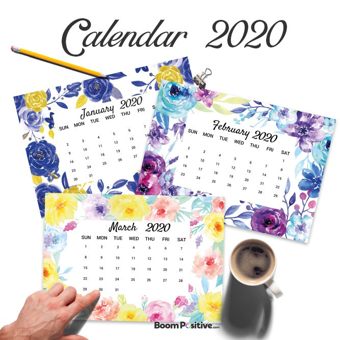 Floral Calendar 2020 | Print-ready – Boom Positive