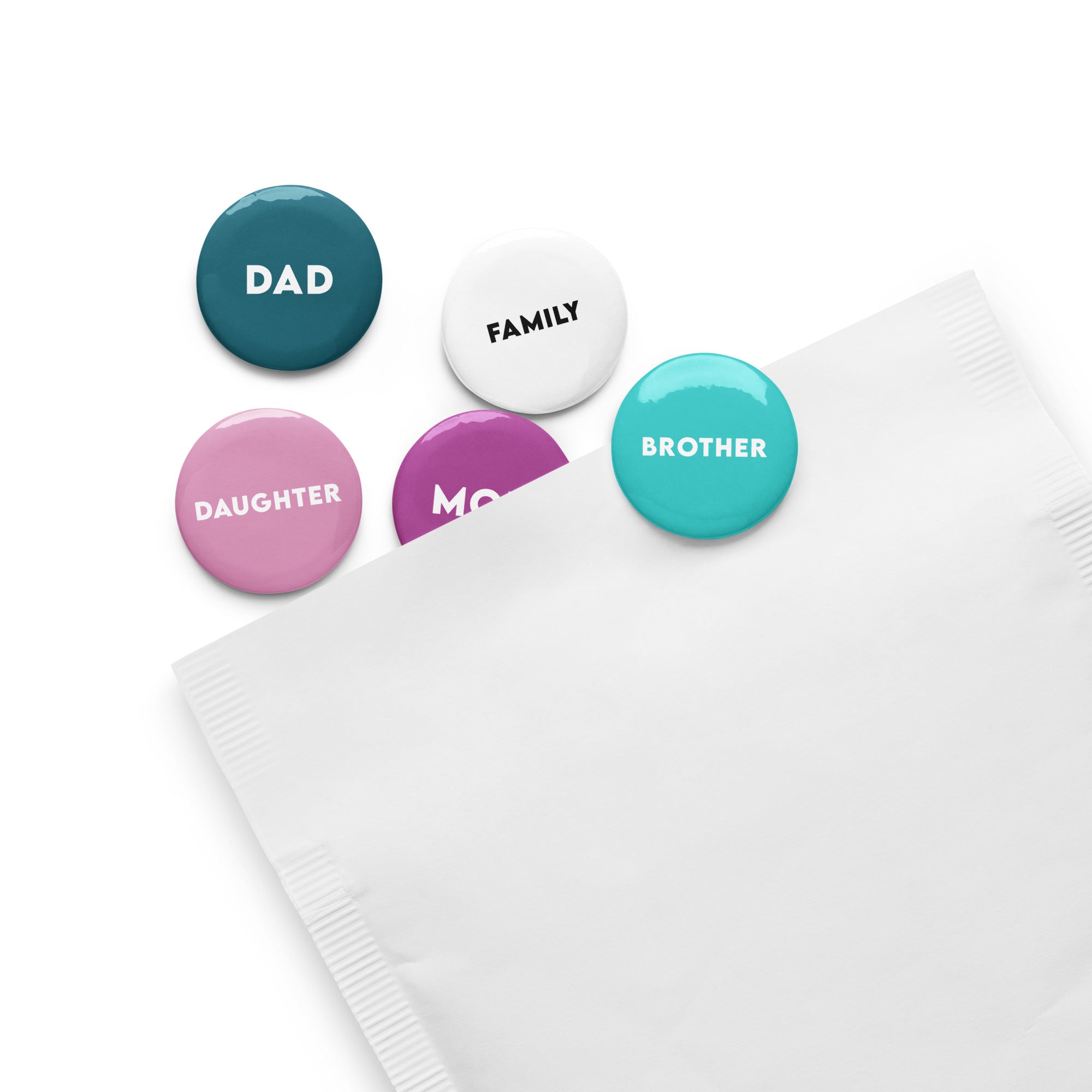 Family pin buttons | Set of 5 – Boom Positive