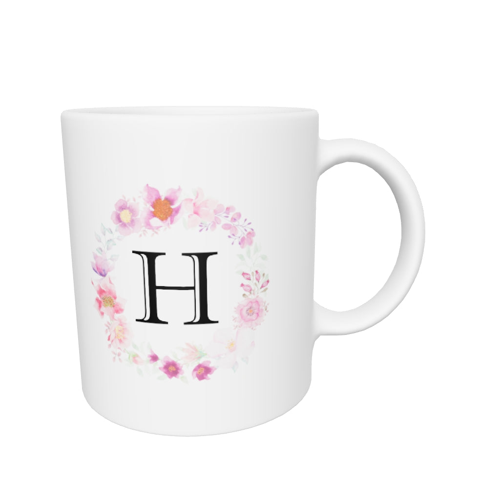 Letter H coffee mug | White – Boom Positive
