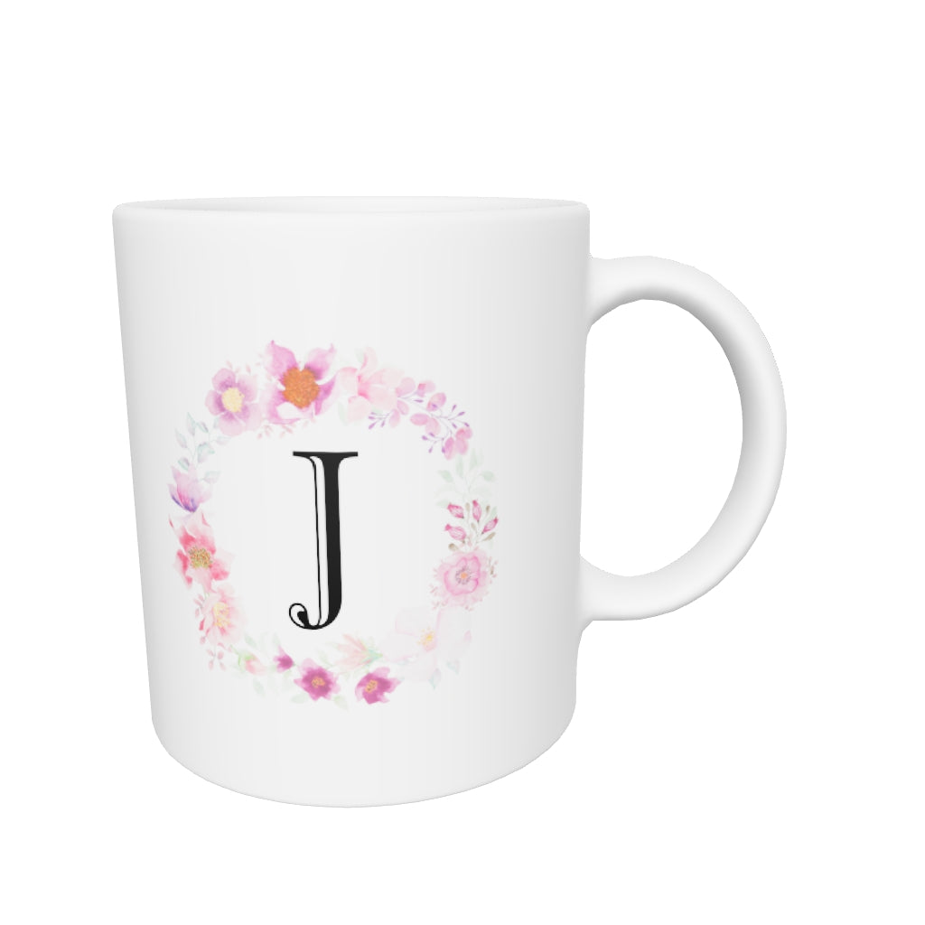 Letter J coffee mug | White – Boom Positive