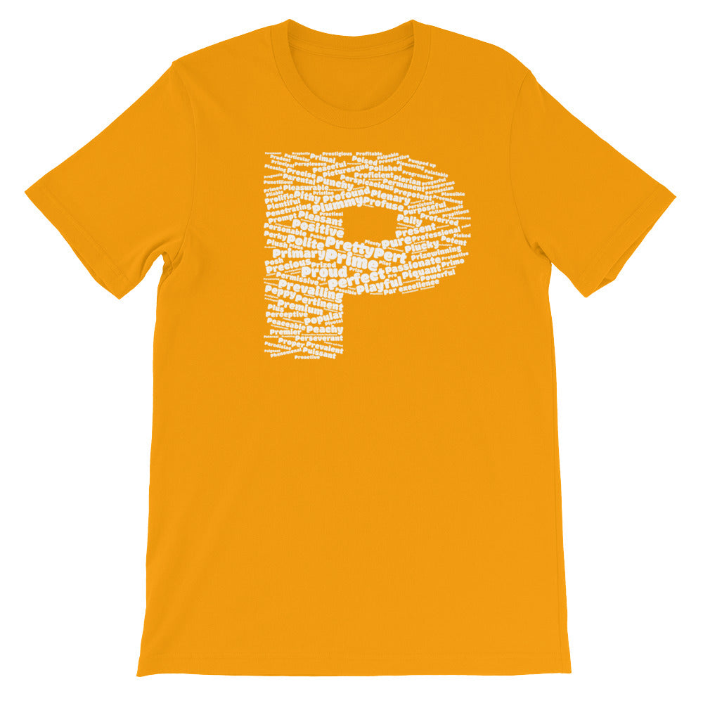 Positive words that start with P | Word cloud t-shirt – Boom Positive