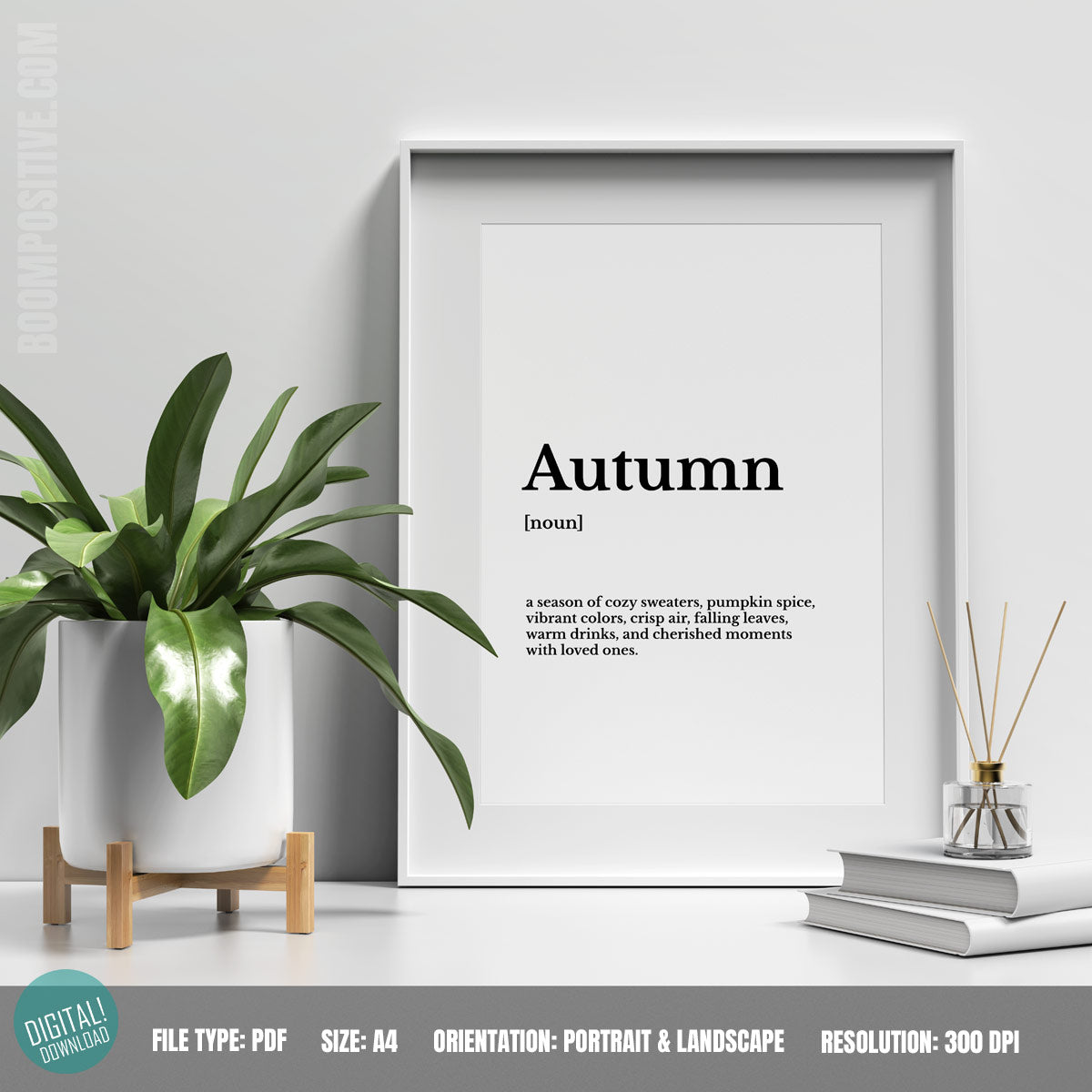 Printable autumn definition | digital wall art – Boom Positive