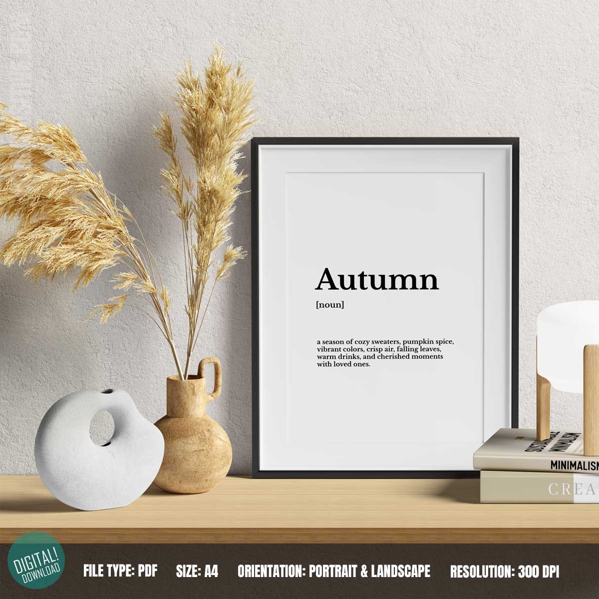 Printable autumn definition | digital wall art – Boom Positive