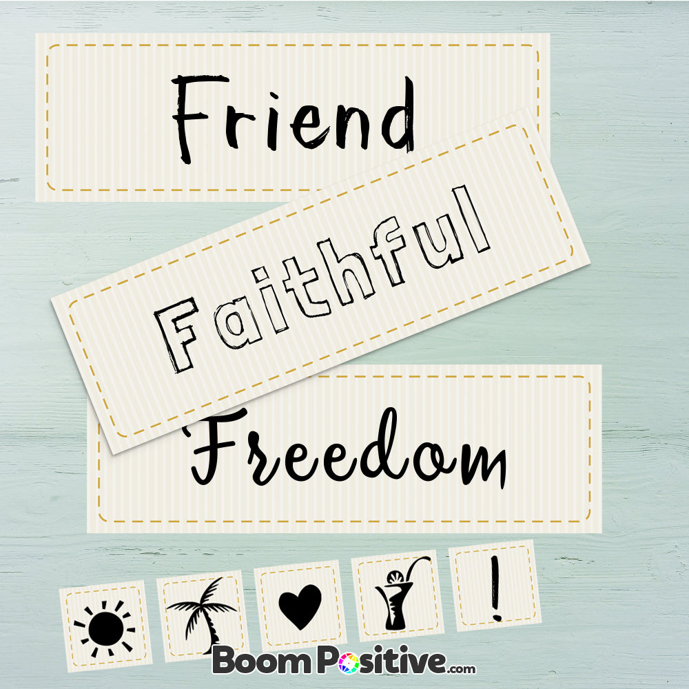 Printable Positive Words with F | 36 Words + 4 Doodles – Boom Positive