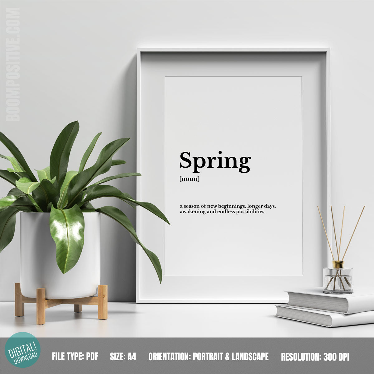 Printable spring definition | digital wall art – Boom Positive